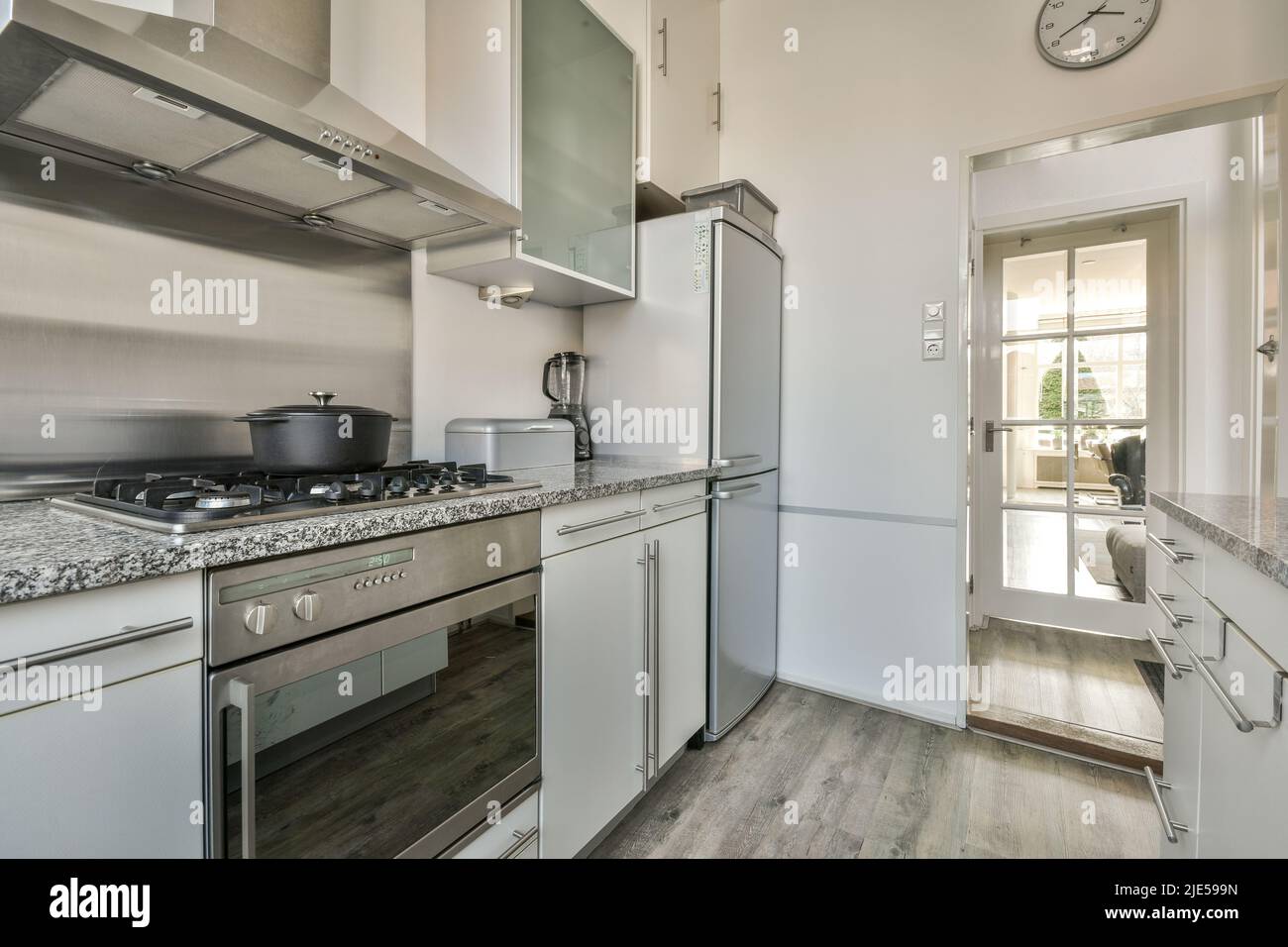 Compact minimalist kitchen with stylish and modern design Stock Photo ...