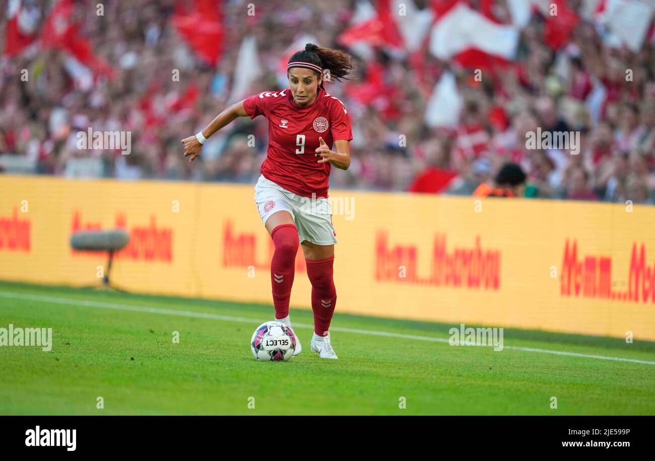 Parken Stadium, Copenhagen, Denmark. 24th June, 2022. Nadia Nadim of ...