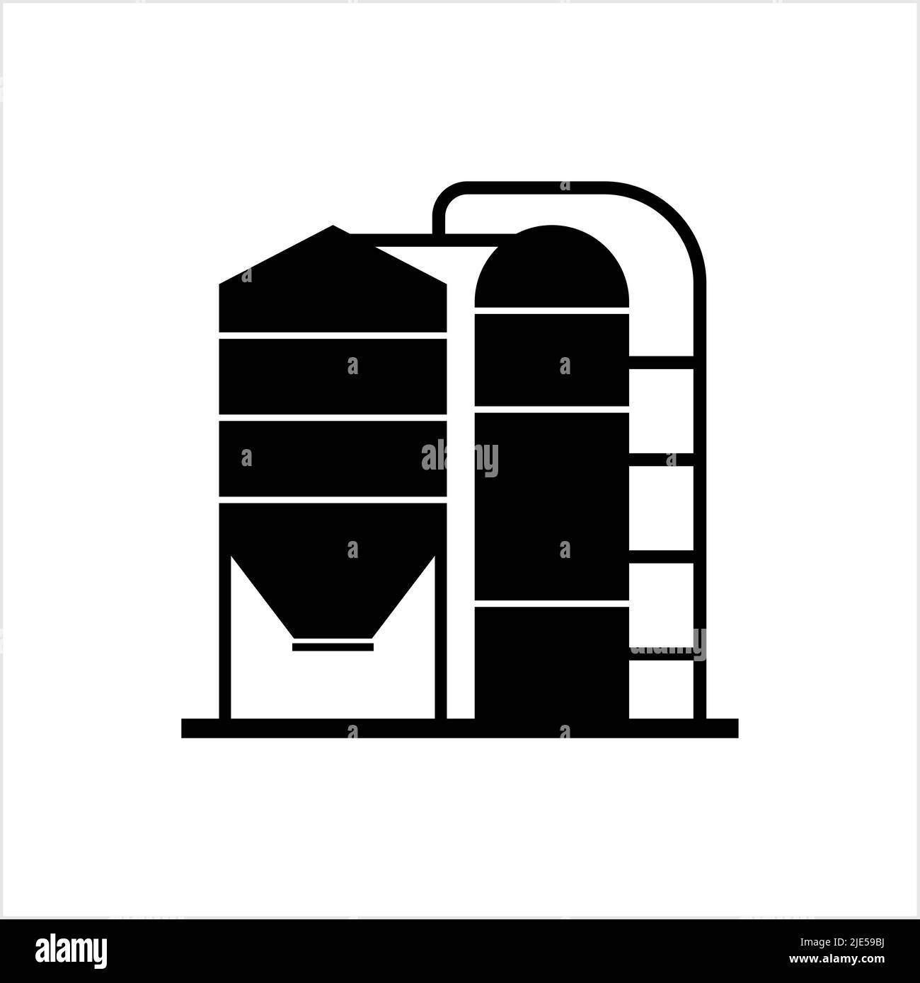Granary Icon, Grain Storehouse Vector Art Illustration Stock Vector ...