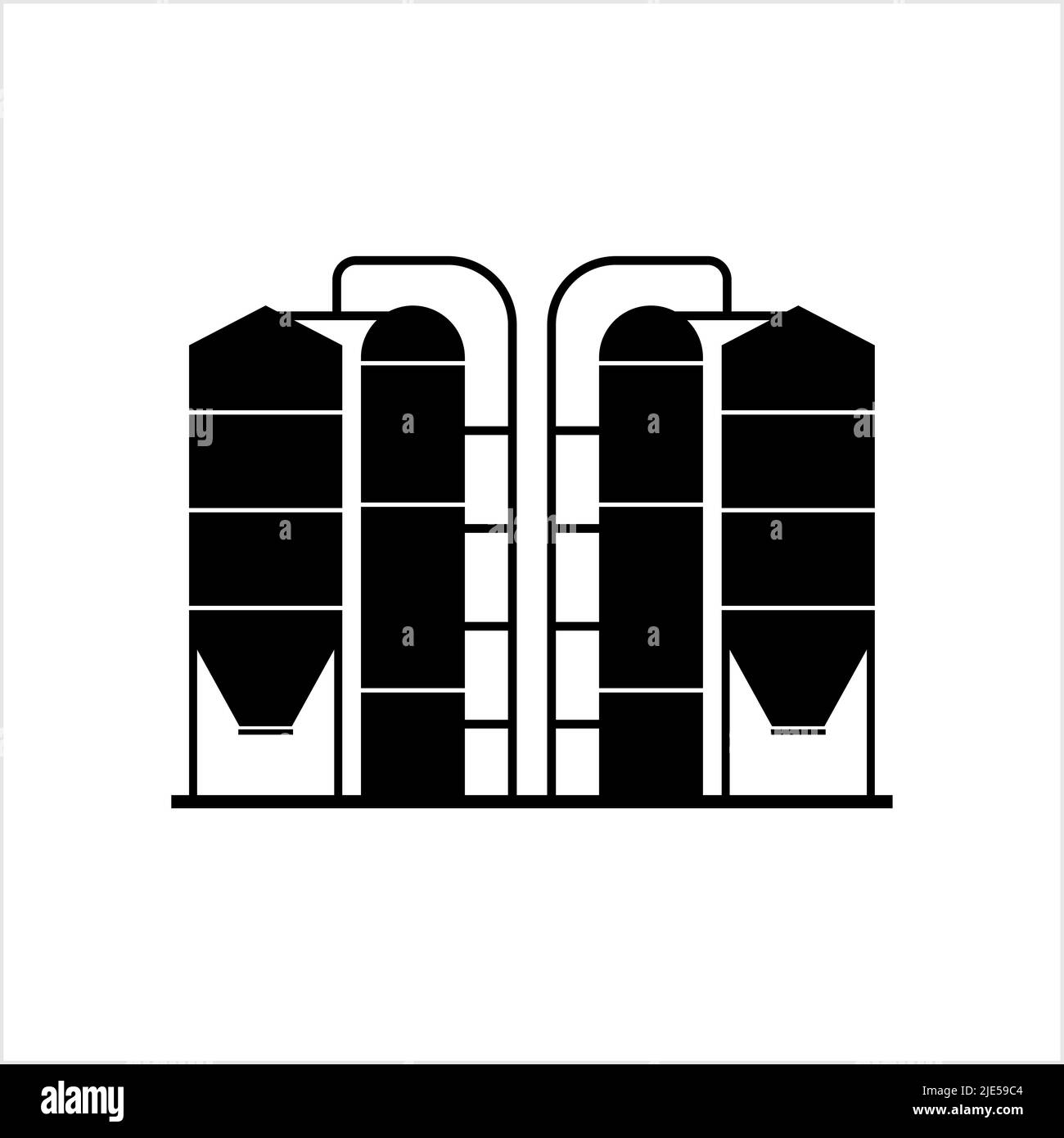 Granary Icon, Grain Storehouse Vector Art Illustration Stock Vector ...