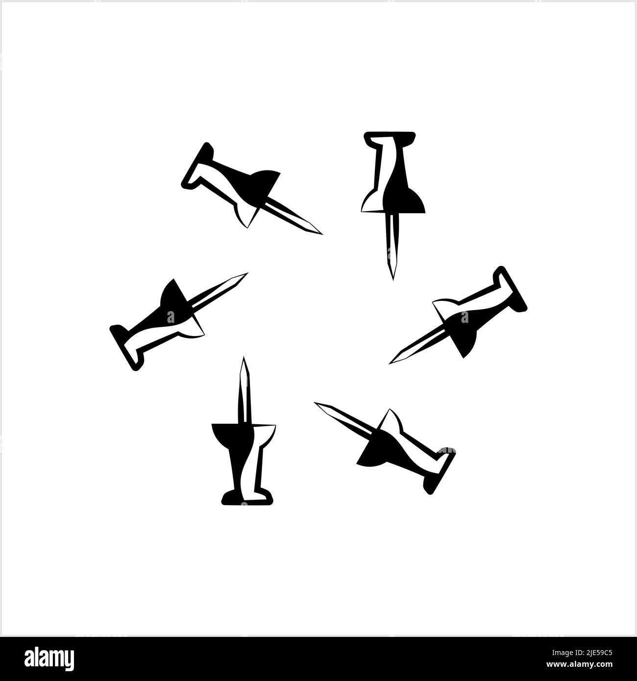 Drawing Pin Icon, Push Pin Vector Art Illustration Stock Vector Image ...