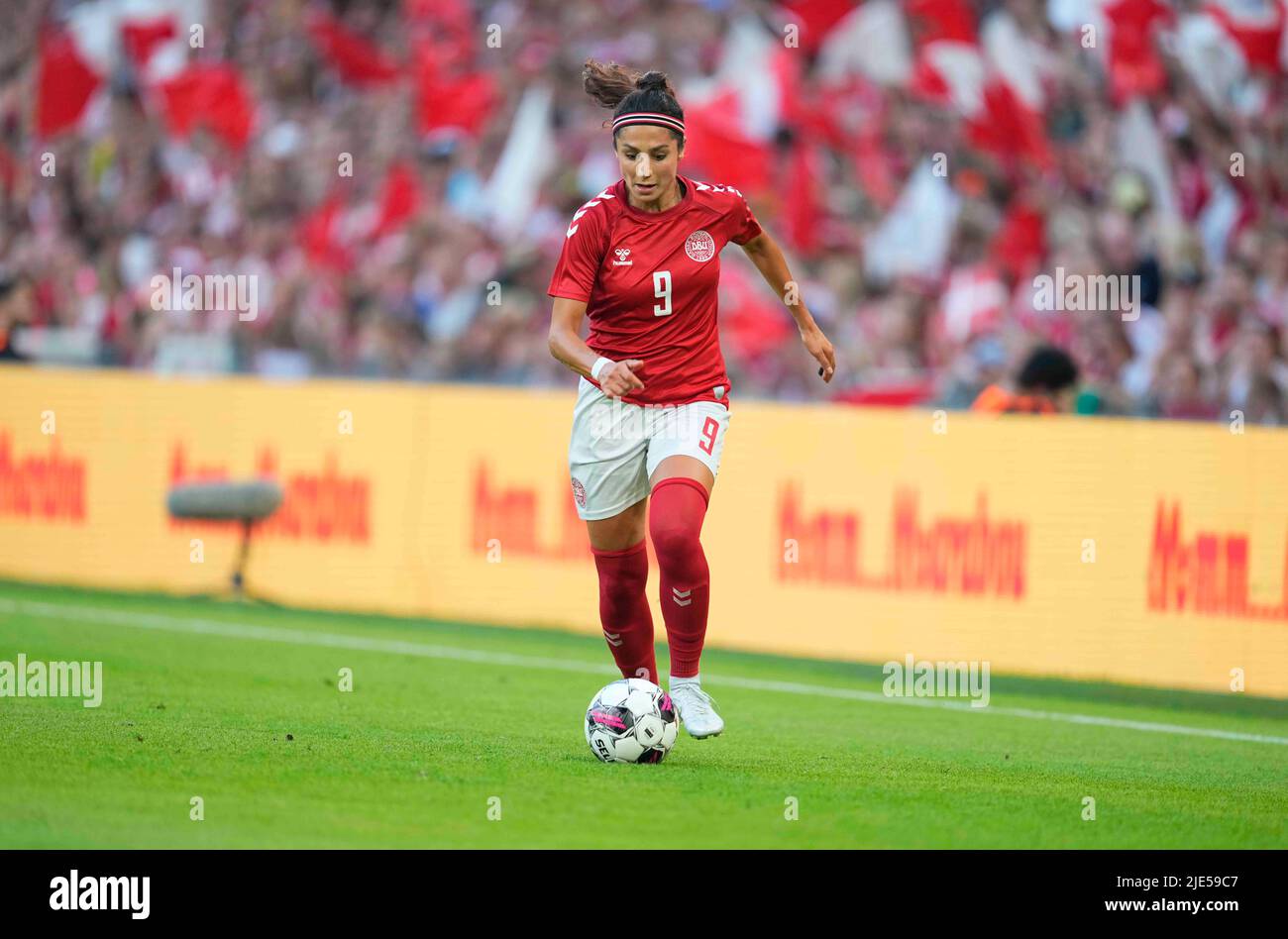 Parken Stadium, Copenhagen, Denmark. 24th June, 2022. Nadia Nadim of ...