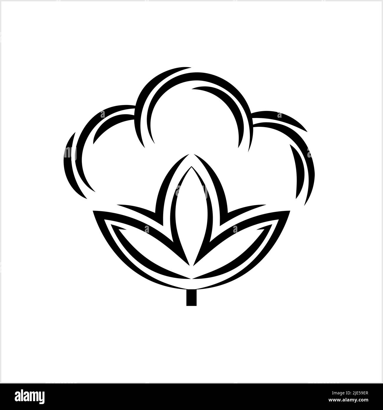 Cotton Flower Icon, Cotton Ball, Cotton Fiber Vector Art Illustration ...
