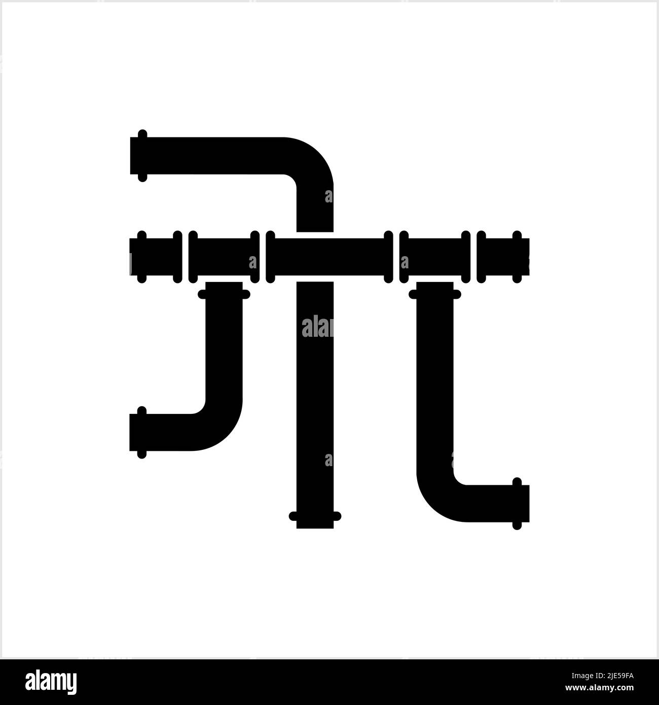 Pipe Icon, Pipe Fitting Icon, Water, Gas, Oil Pipeline, Plumbing Work ...