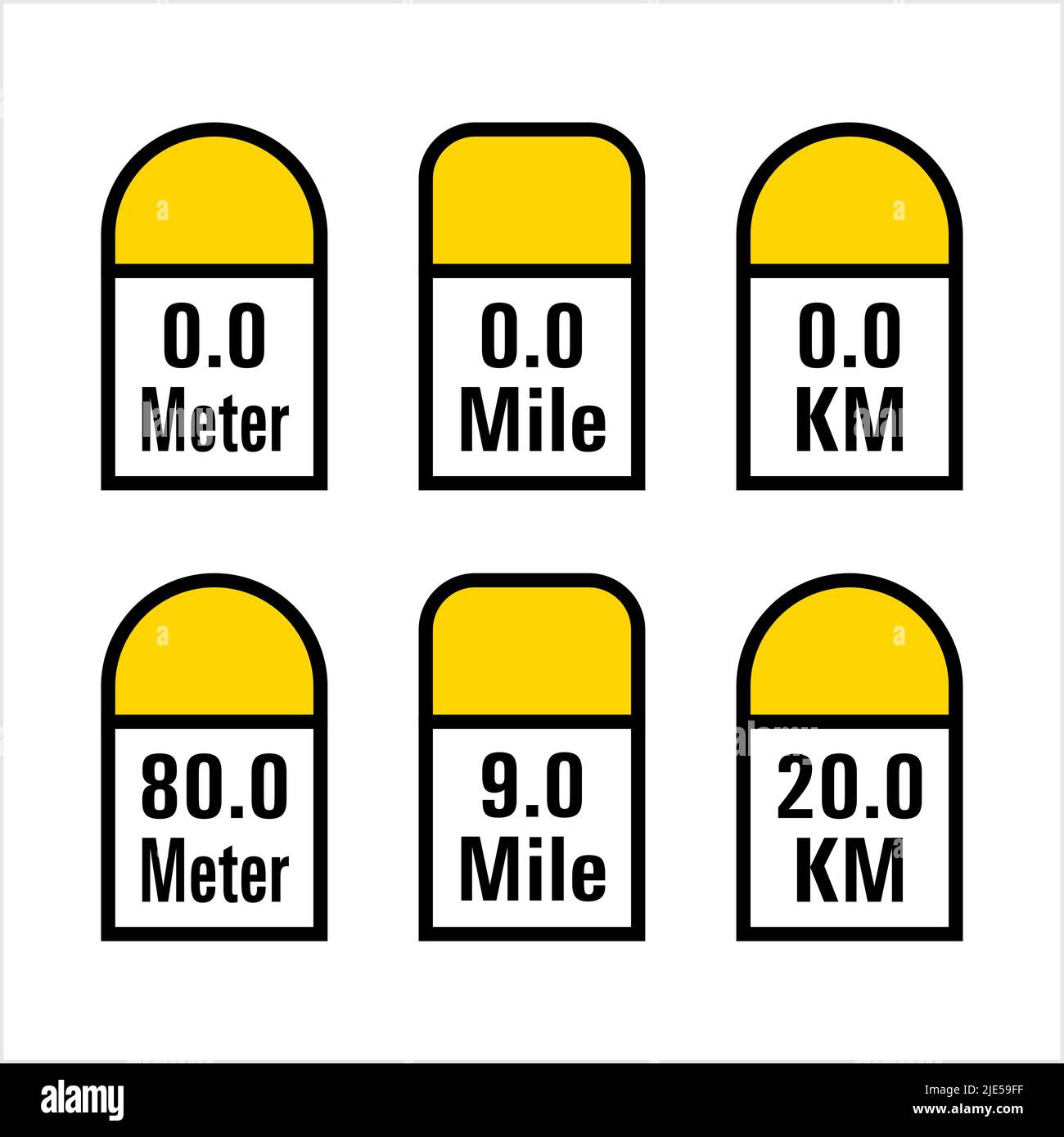 Milestone Icon, Road Side Distance Detail Stone Vector Art Illustration ...
