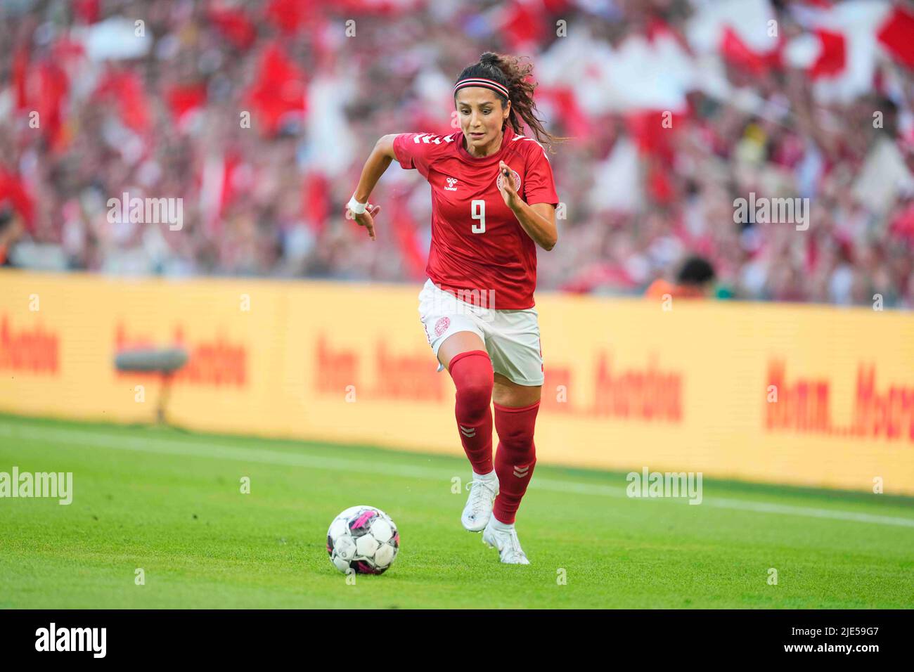 Parken Stadium, Copenhagen, Denmark. 24th June, 2022. Nadia Nadim of ...