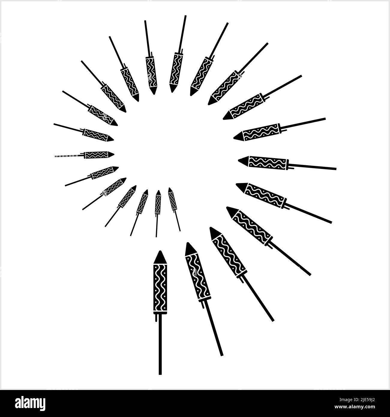 Fireworks Rocket Icon, Festival Design Vector Art Illustration Stock ...