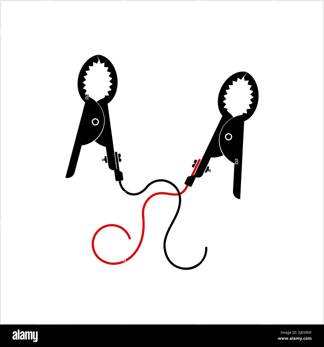 Electric Crocodile Clips With Wire Vector Art Illustration Stock Vector ...