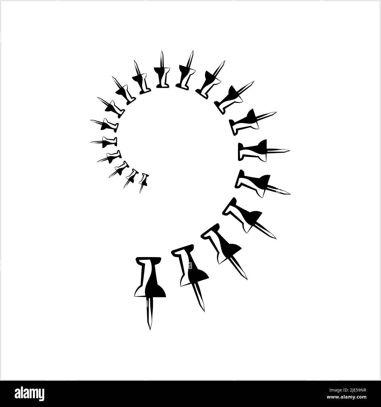 Drawing Pin Icon, Push Pin Vector Art Illustration Stock Vector Image ...