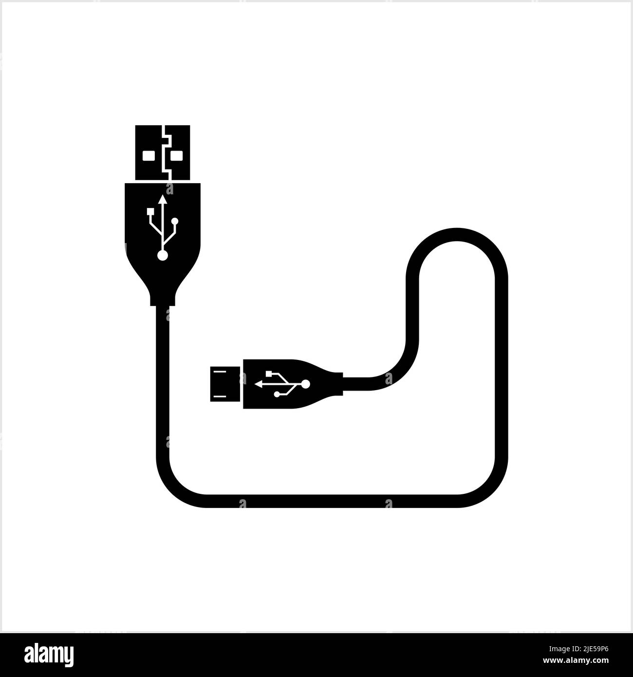 Micro Usb Cable, Usb Cable Vector Art Illustration Stock Vector Image ...
