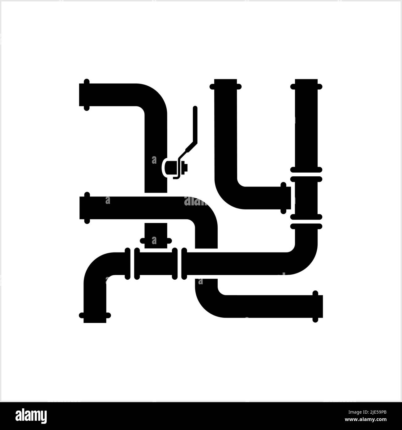 Pipe Icon, Pipe Fitting Icon, Water, Gas, Oil Pipeline, Plumbing Work ...
