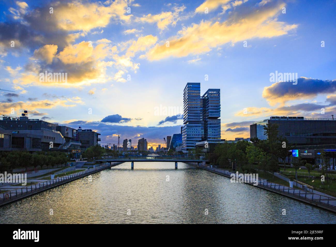 Zhejiang ningbo yinzhou ningbo cultural square building city Stock ...