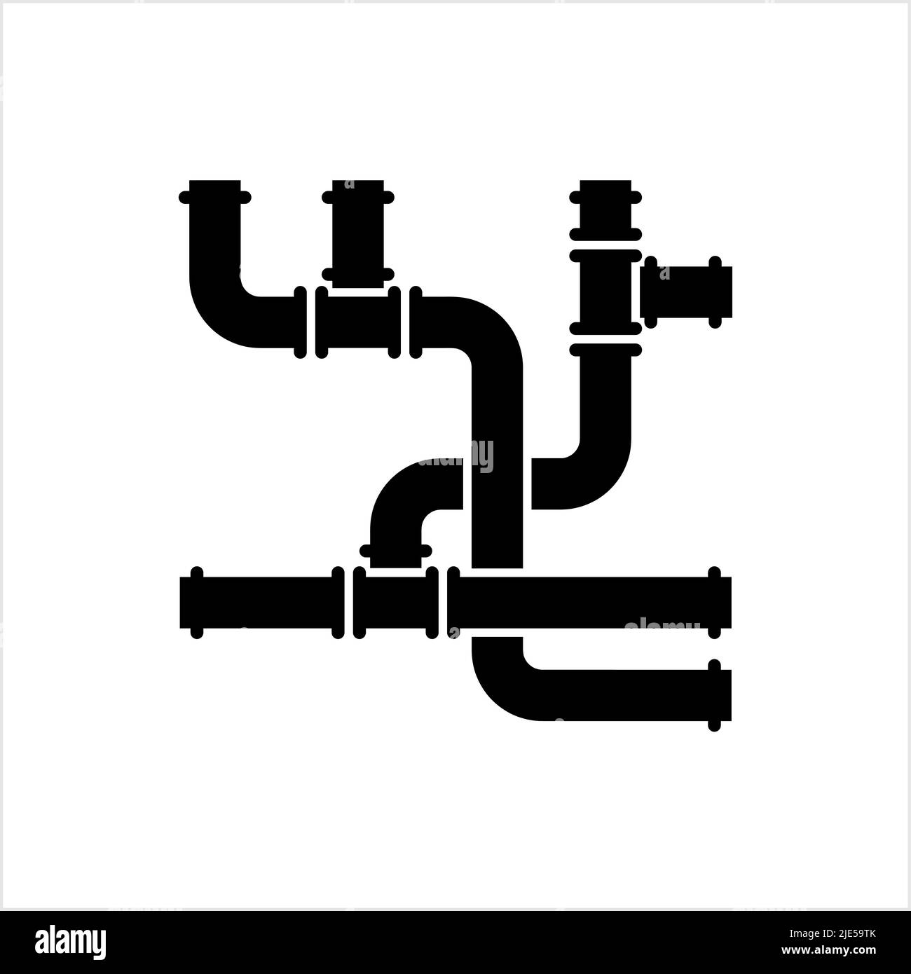 Pipe Icon, Pipe Fitting Icon, Water, Gas, Oil Pipeline, Plumbing Work ...