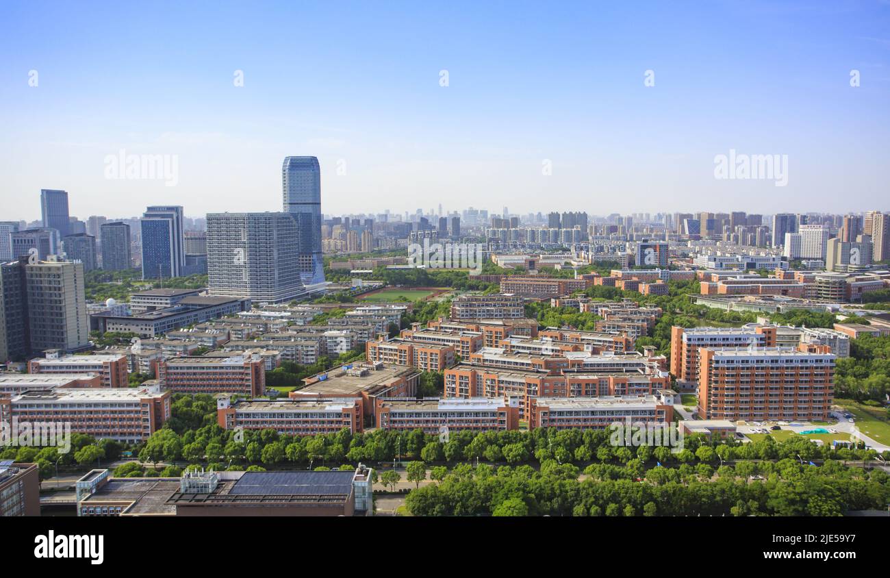 Zhejiang ningbo university overlooking the panoramic view building ...