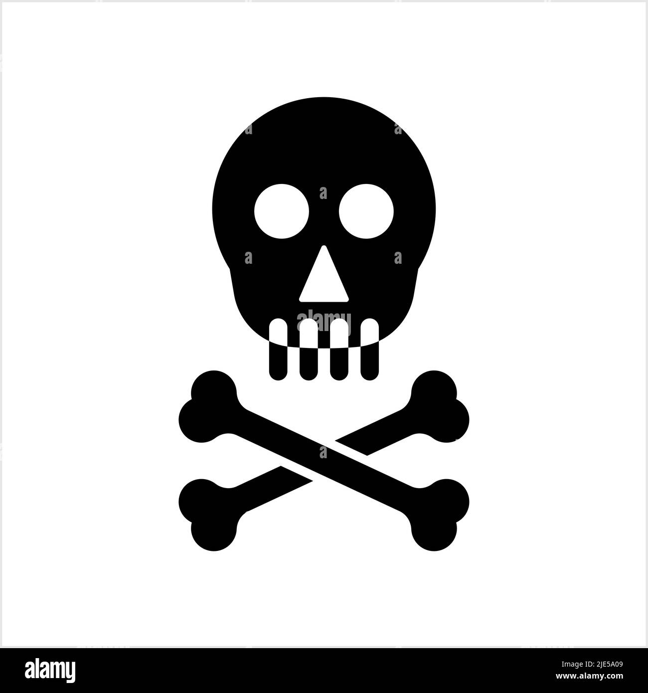 Skull And Crossbones Icon, Skull, Cross Bones Vector Art Illustration ...
