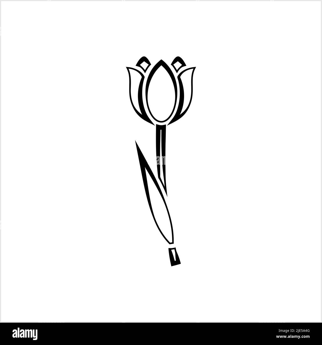 Tulip Icon, Flower Icon Vector Art Illustration Stock Vector Image ...