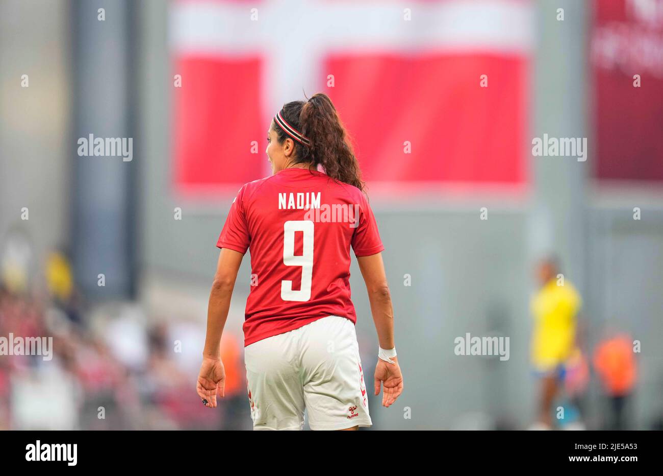 Parken Stadium, Copenhagen, Denmark. 24th June, 2022. Nadia Nadim of ...