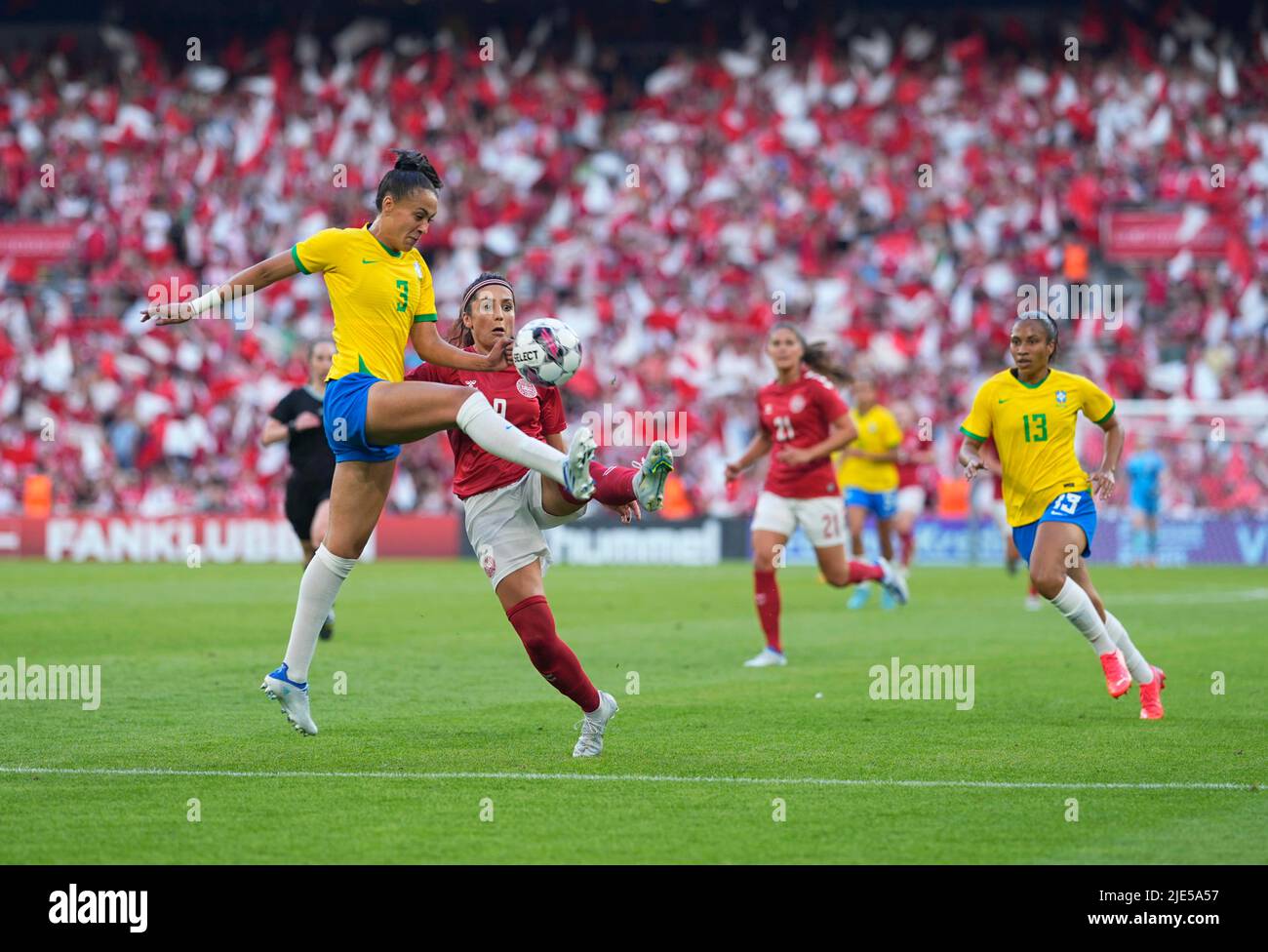 Parken Stadium, Copenhagen, Denmark. 24th June, 2022. Nadia Nadim of ...
