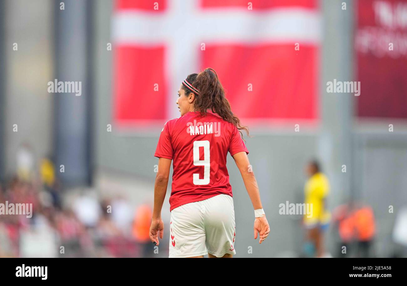 Parken Stadium, Copenhagen, Denmark. 24th June, 2022. Nadia Nadim of ...