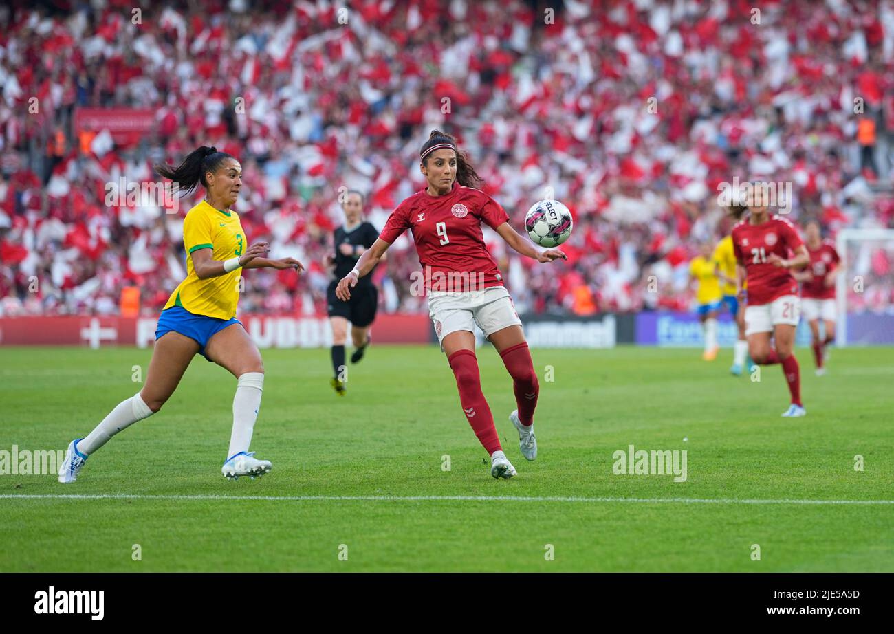 Parken Stadium, Copenhagen, Denmark. 24th June, 2022. Nadia Nadim of ...