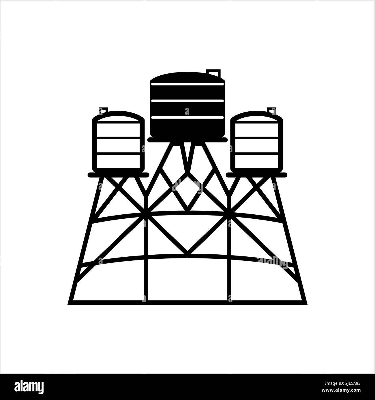 Steel water tank tower Stock Vector Images - Alamy