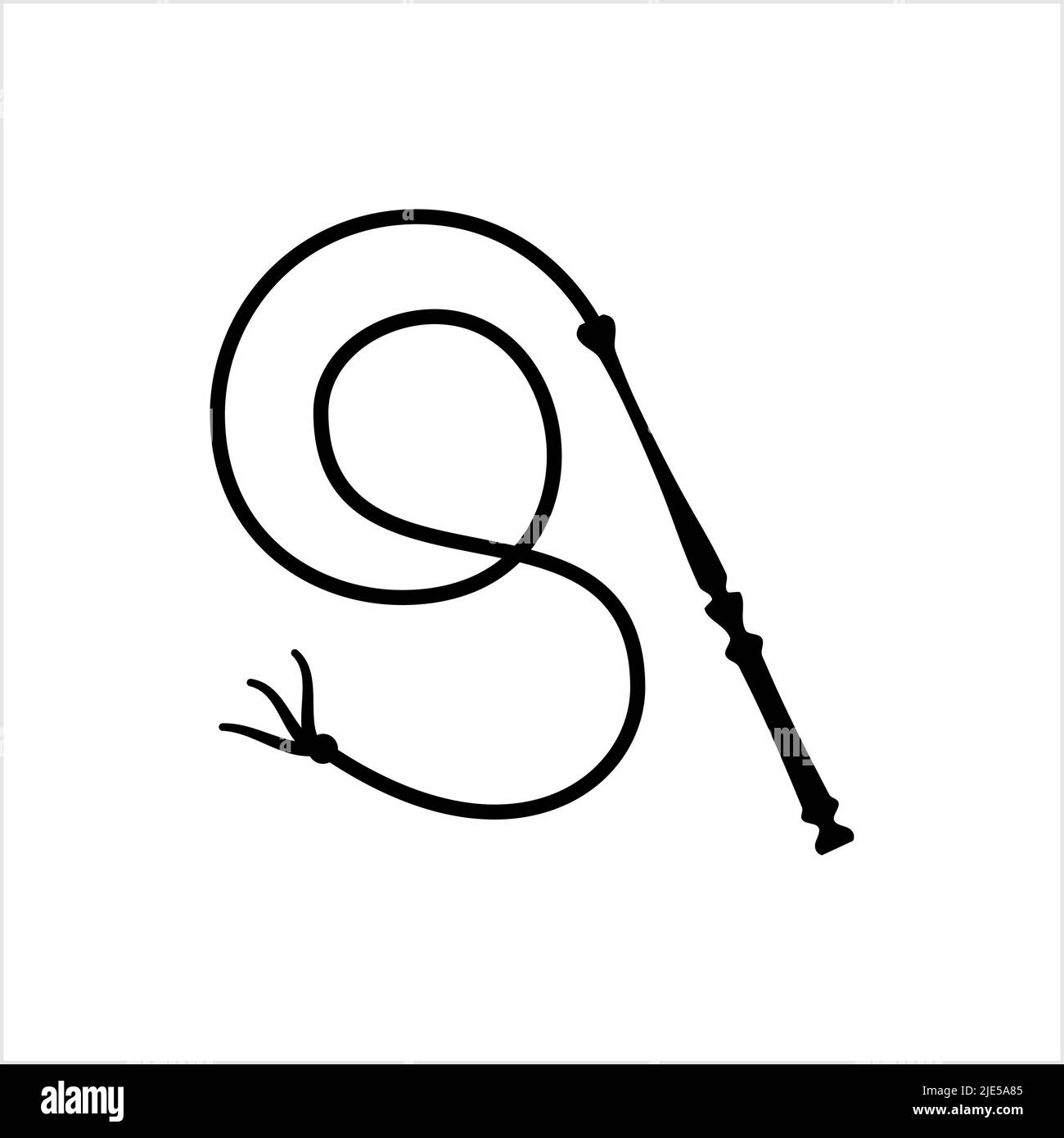 Whip Icon, Riding Whip Icon Vector Art Illustration Stock Vector Image ...