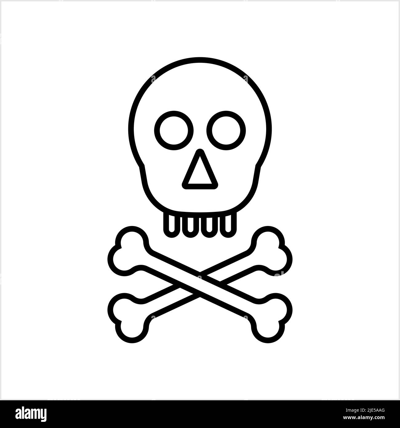 Skull And Crossbones Icon, Skull, Cross Bones Vector Art Illustration ...