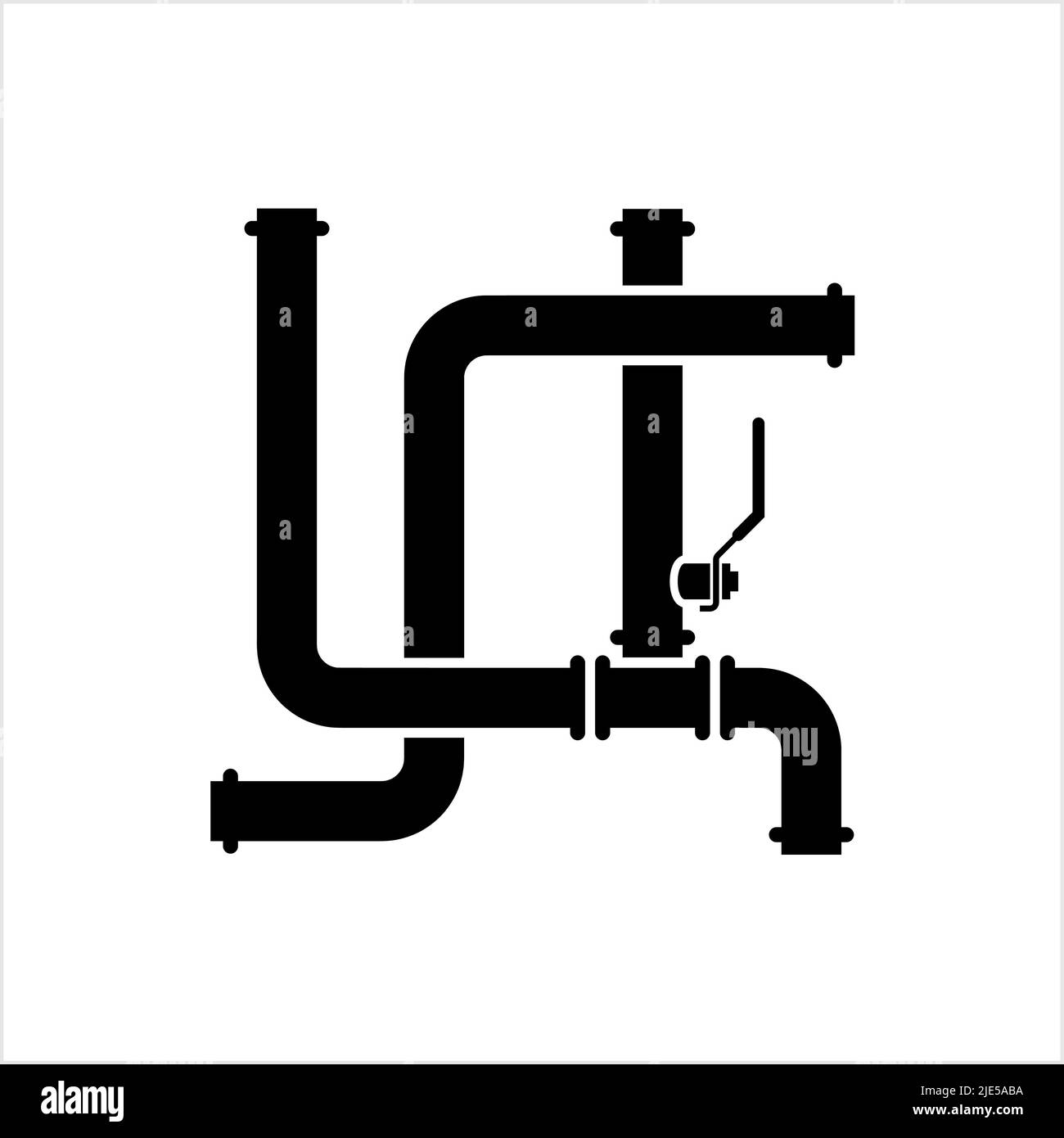 Pipe Icon, Pipe Fitting Icon, Water, Gas, Oil Pipeline, Plumbing Work ...