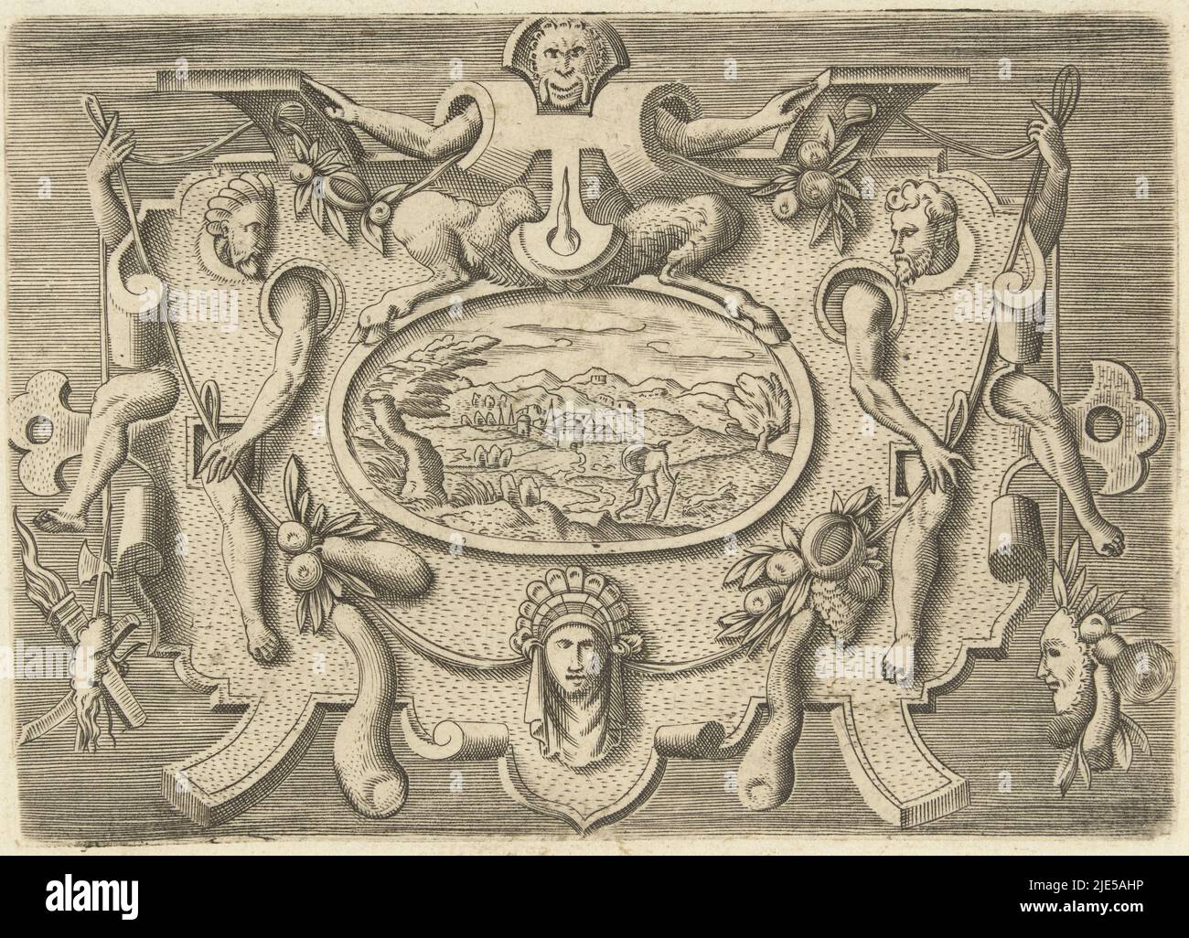 Both left and right a satyr sticks his head, arms and legs through the ...