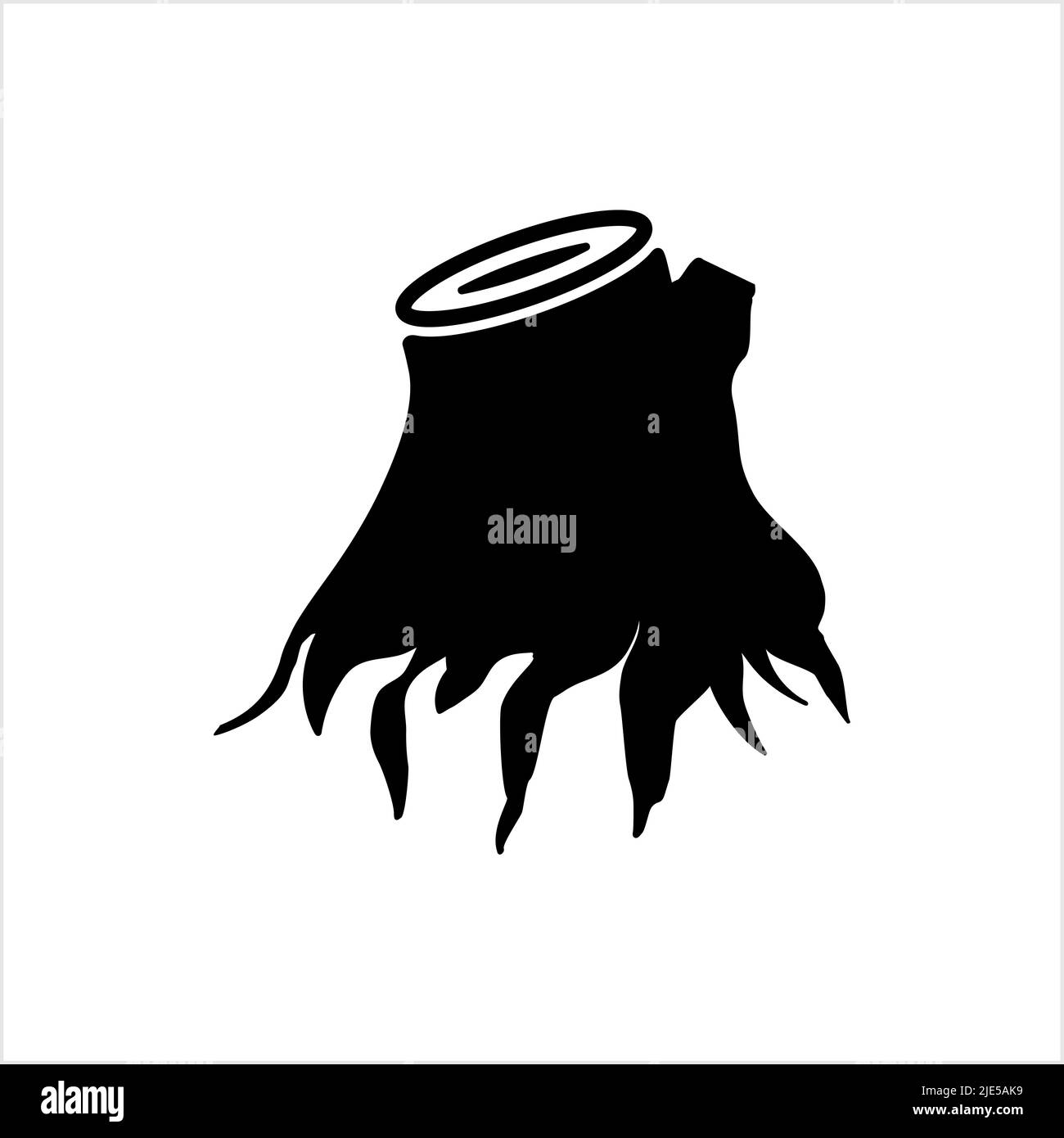 Tree Stump Icon, Tree Stump Vector Art Illustration Stock Vector Image ...