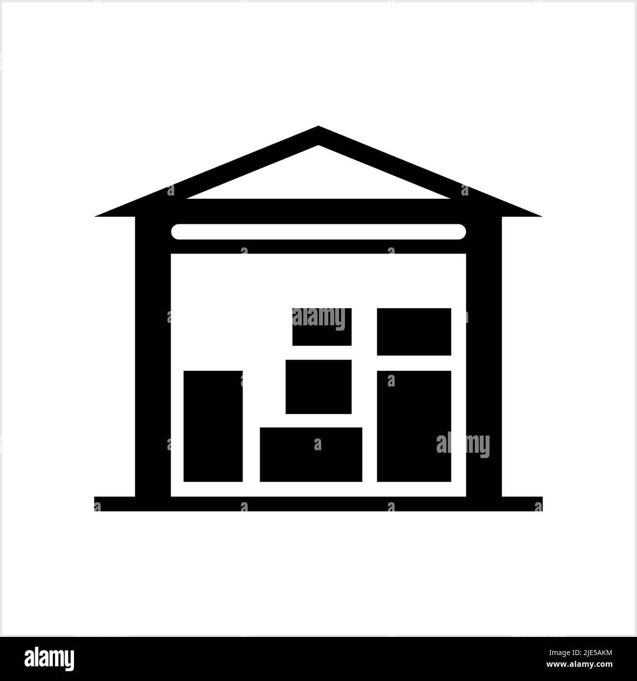 Warehouse Icon, Warehouse Vector Art Illustration Stock Vector Image ...