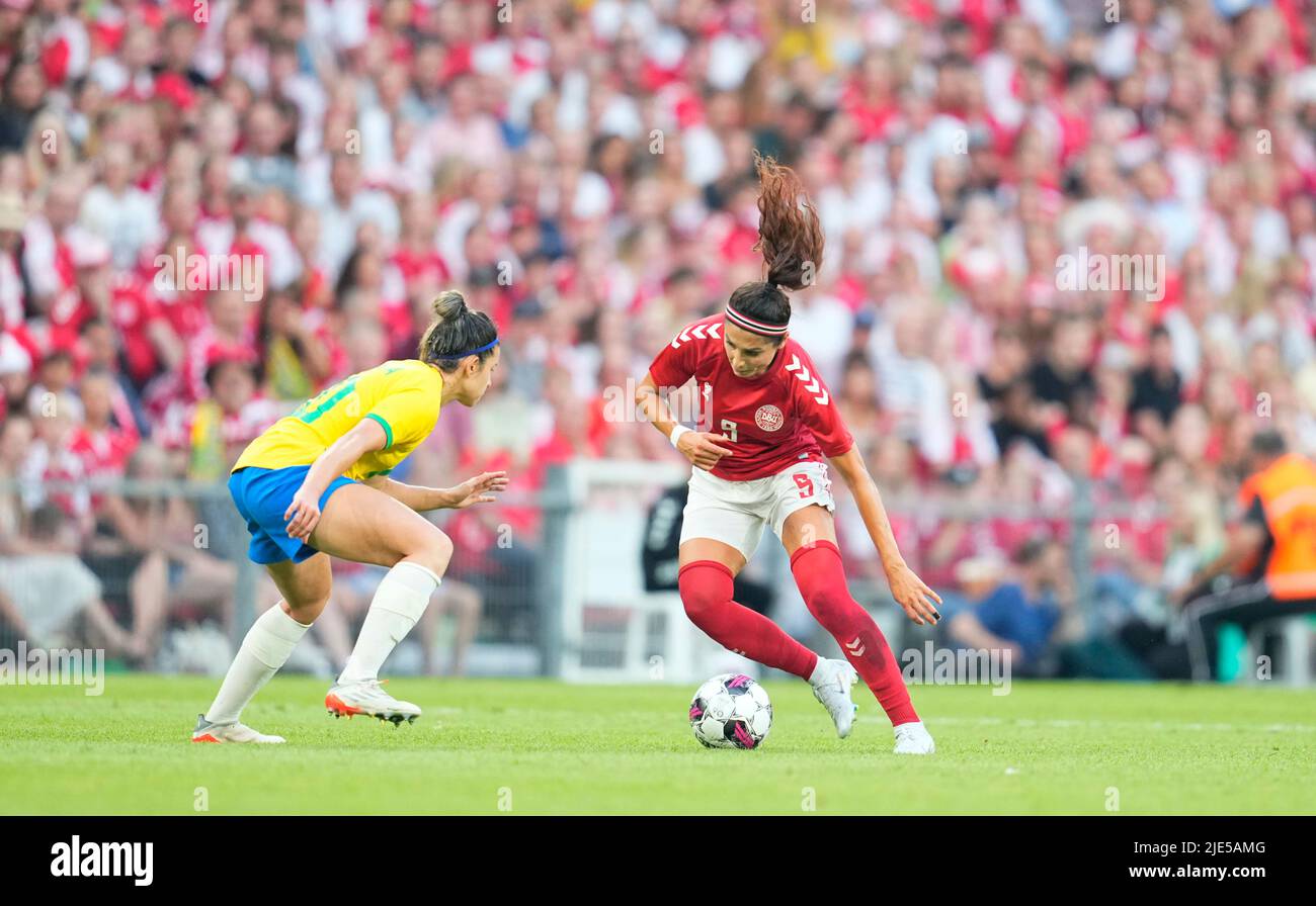 Parken Stadium, Copenhagen, Denmark. 24th June, 2022. Nadia Nadim of ...