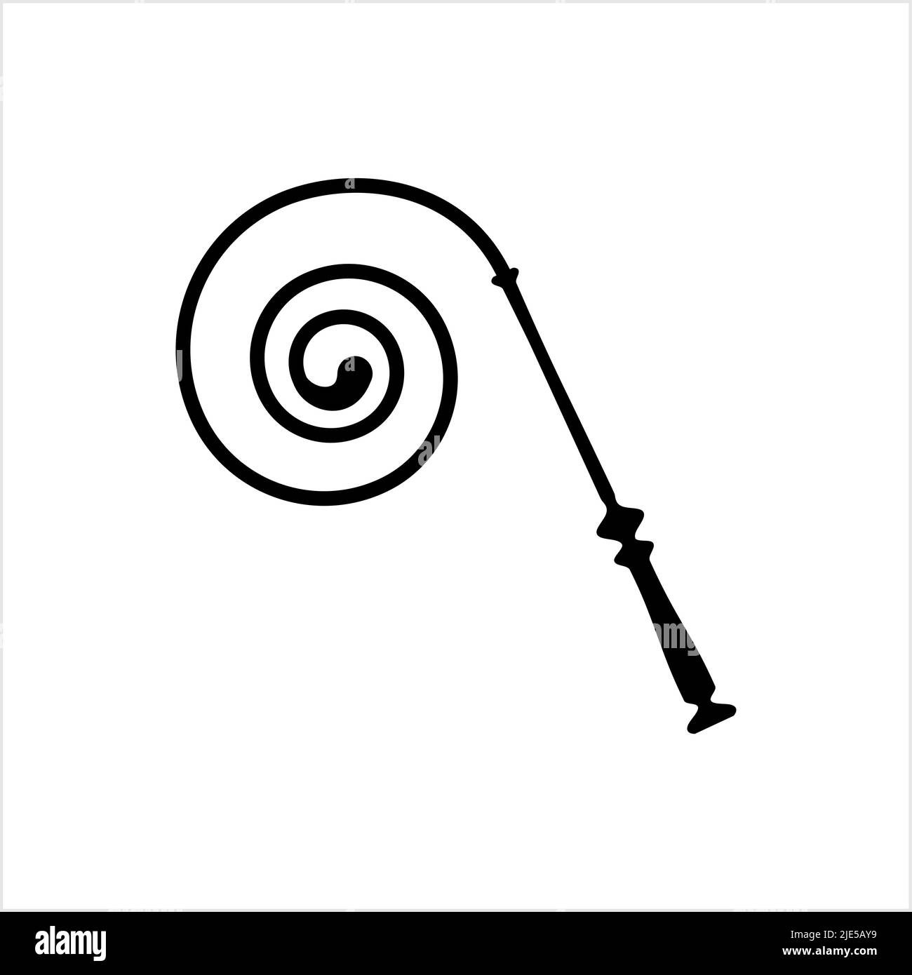 Whip Icon, Riding Whip Icon Vector Art Illustration Stock Vector Image ...