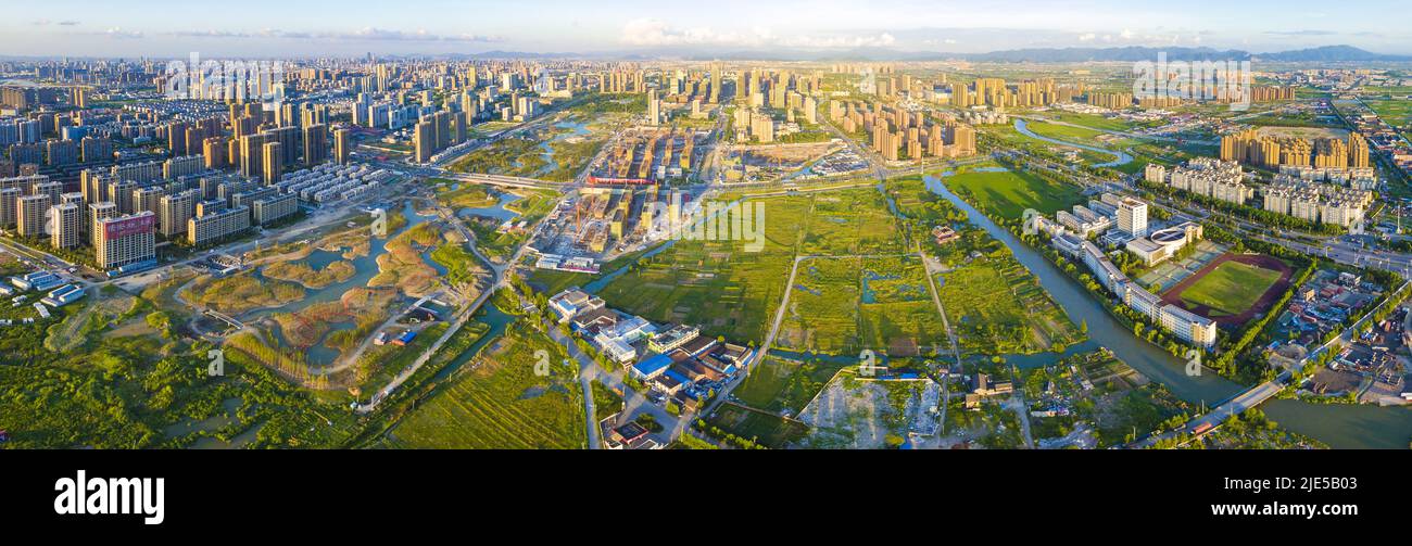 zhejiang ningbo yinzhou district yinzhou park aerial Stock Photo - Alamy