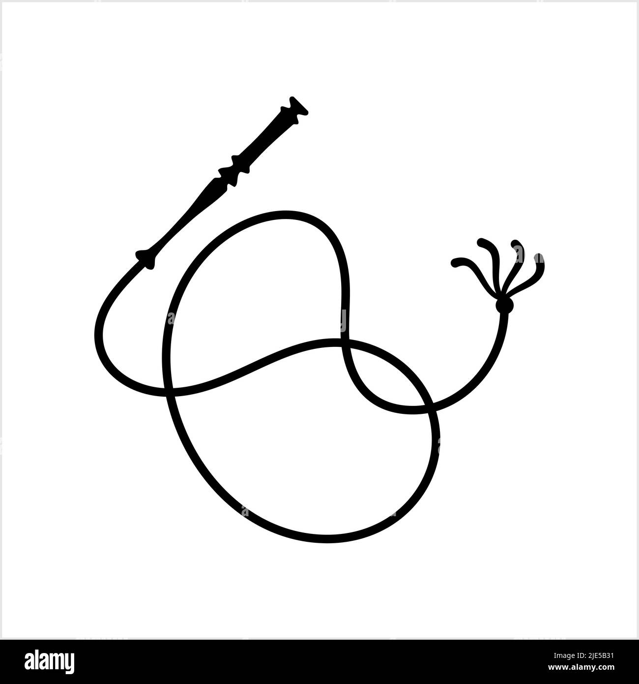 Whip Icon, Riding Whip Icon Vector Art Illustration Stock Vector Image ...