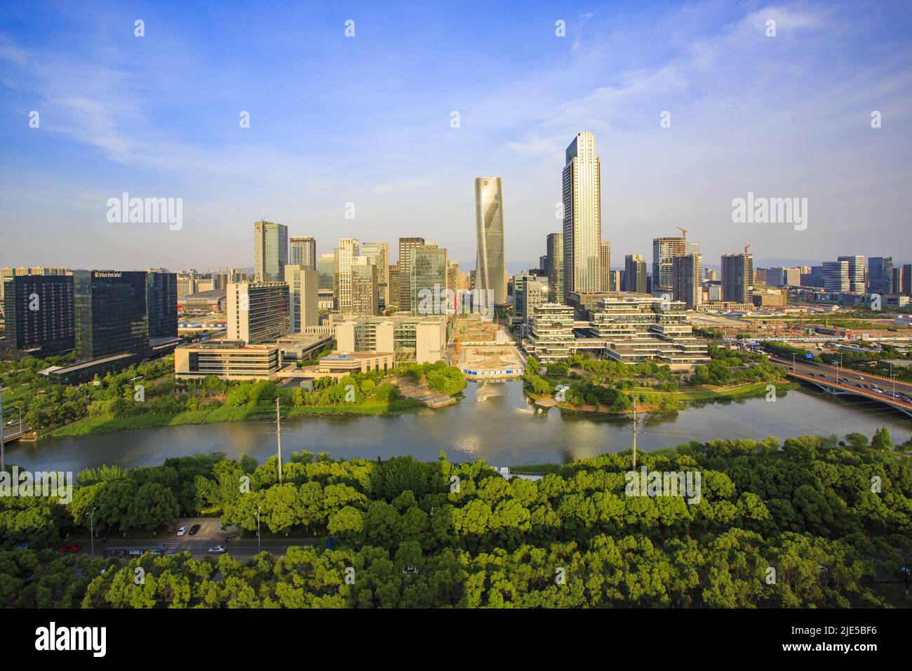 Zhejiang ningbo yinzhou east new town overlooking tall building city ...