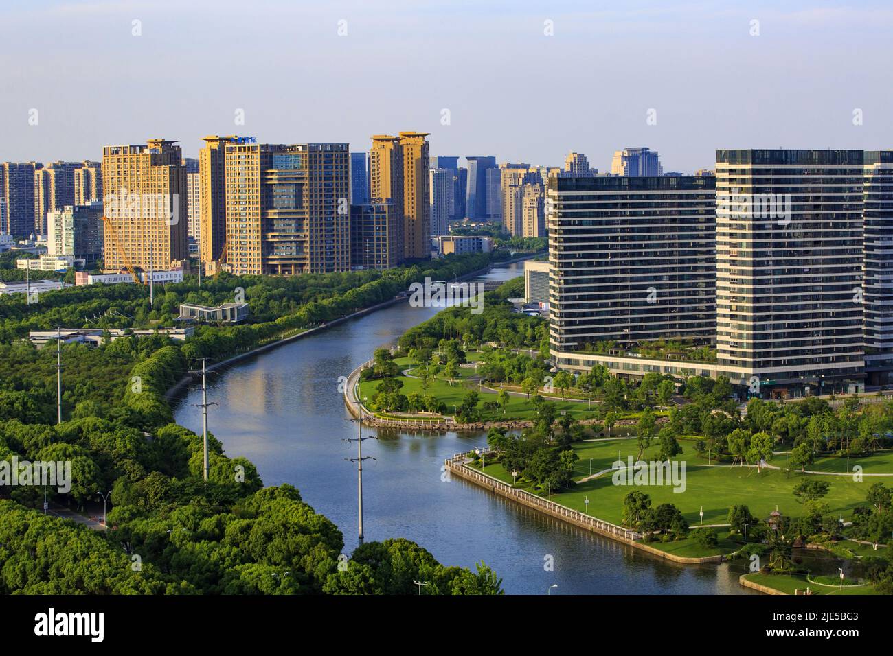 Zhejiang ningbo yinzhou east new town overlooking tall building city ...