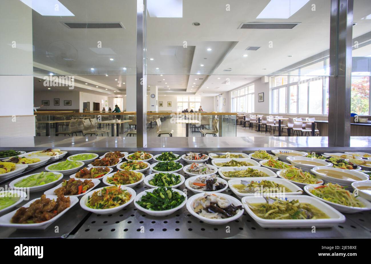 Dining room food hotel window Stock Photo - Alamy