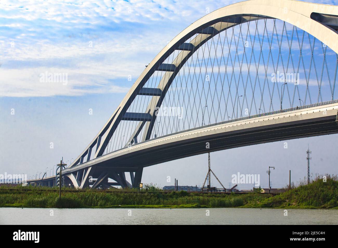 zhejiang ningbo mingzhou bridge building steel structure Stock Photo ...
