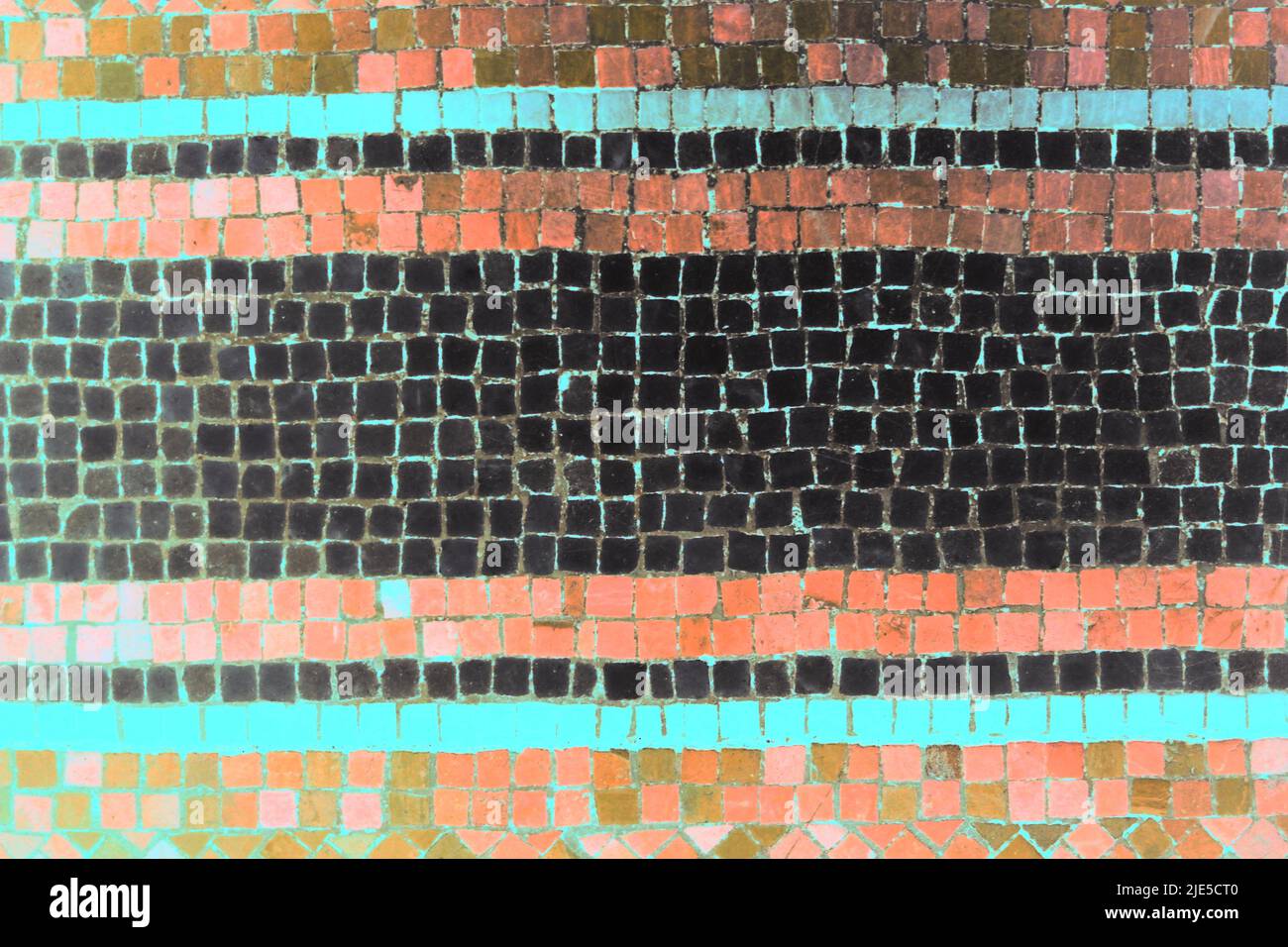 Elaborate vintage square marble tile pattern on the floor as a mosaic ...