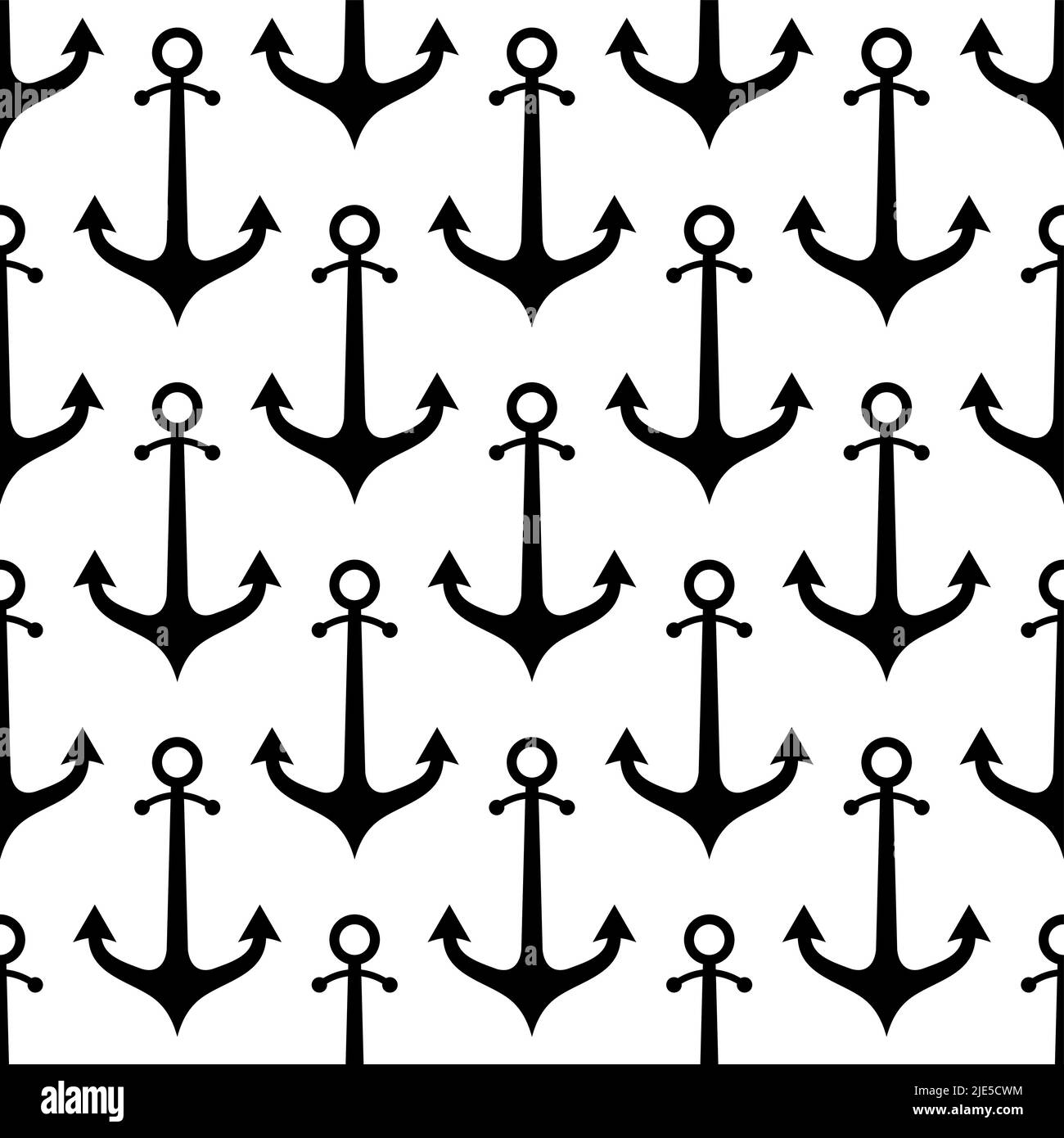 Anchor Icon Seamless Pattern, Flat Vector Art Illustration Stock Vector ...