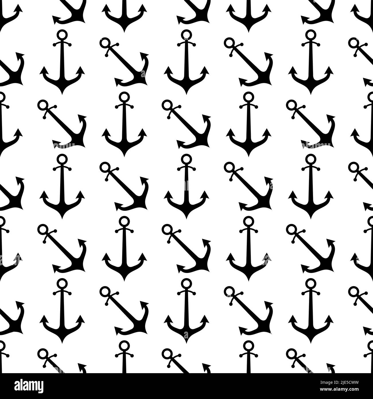 Anchor Icon Seamless Pattern, Flat Vector Art Illustration Stock Vector ...