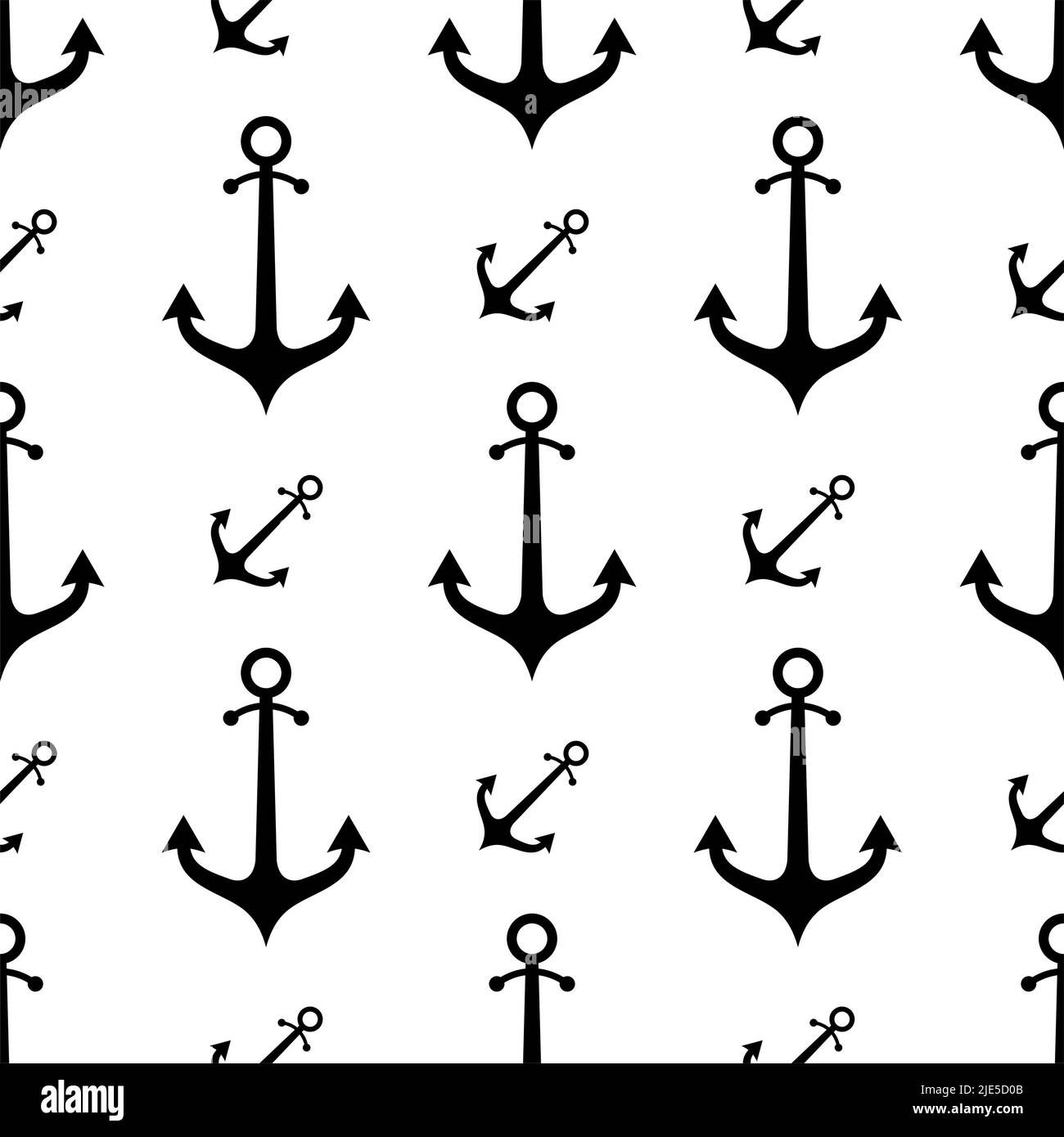 Anchor Icon Seamless Pattern, Flat Vector Art Illustration Stock Vector ...