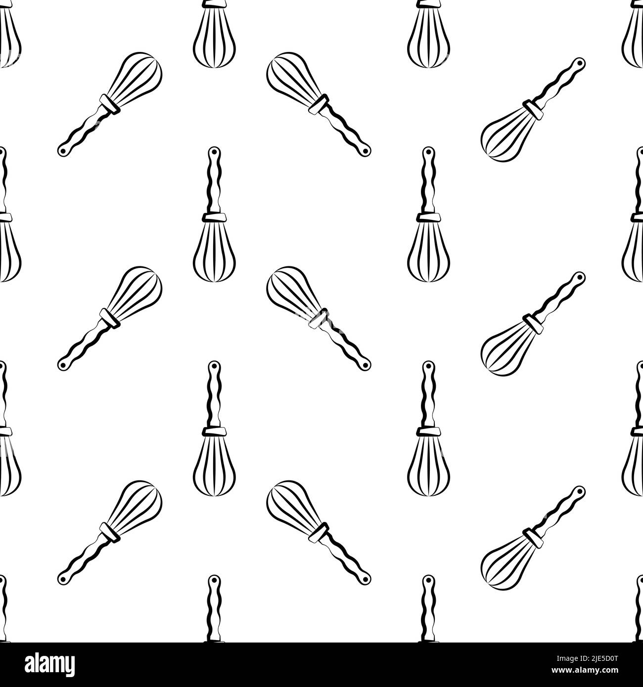 Beater Icon, Whisk Icon Seamless Pattern Vector Art Illustration Stock ...