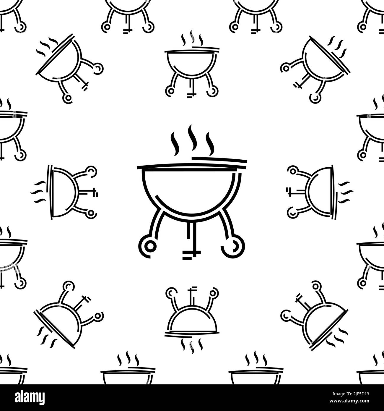 Barbecue Icon, Food Grill Seamless Pattern Vector Art Illustration ...