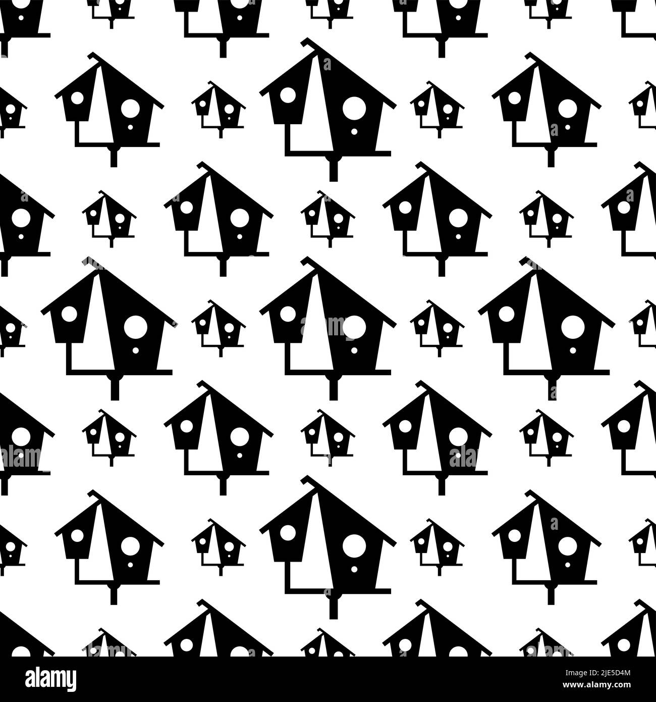 Bird House Icon, Nest, Bird House Seamless Pattern Vector Art ...