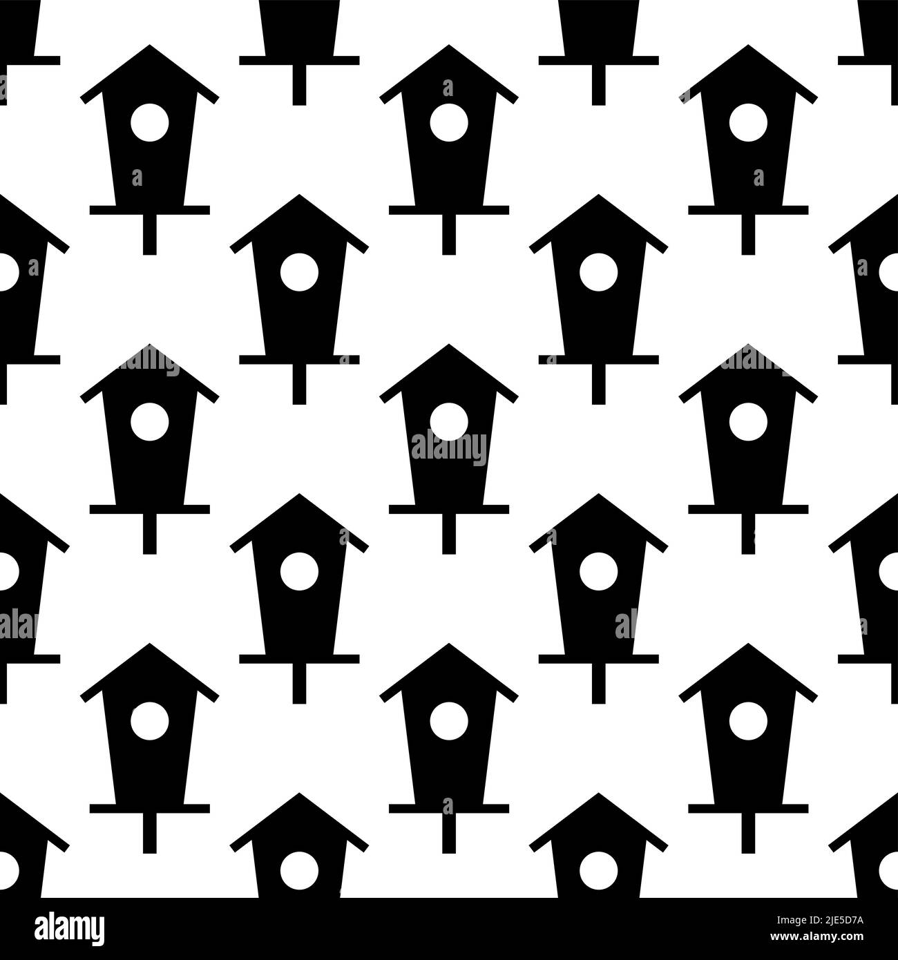 Bird House Icon, Nest, Bird House Seamless Pattern Vector Art ...
