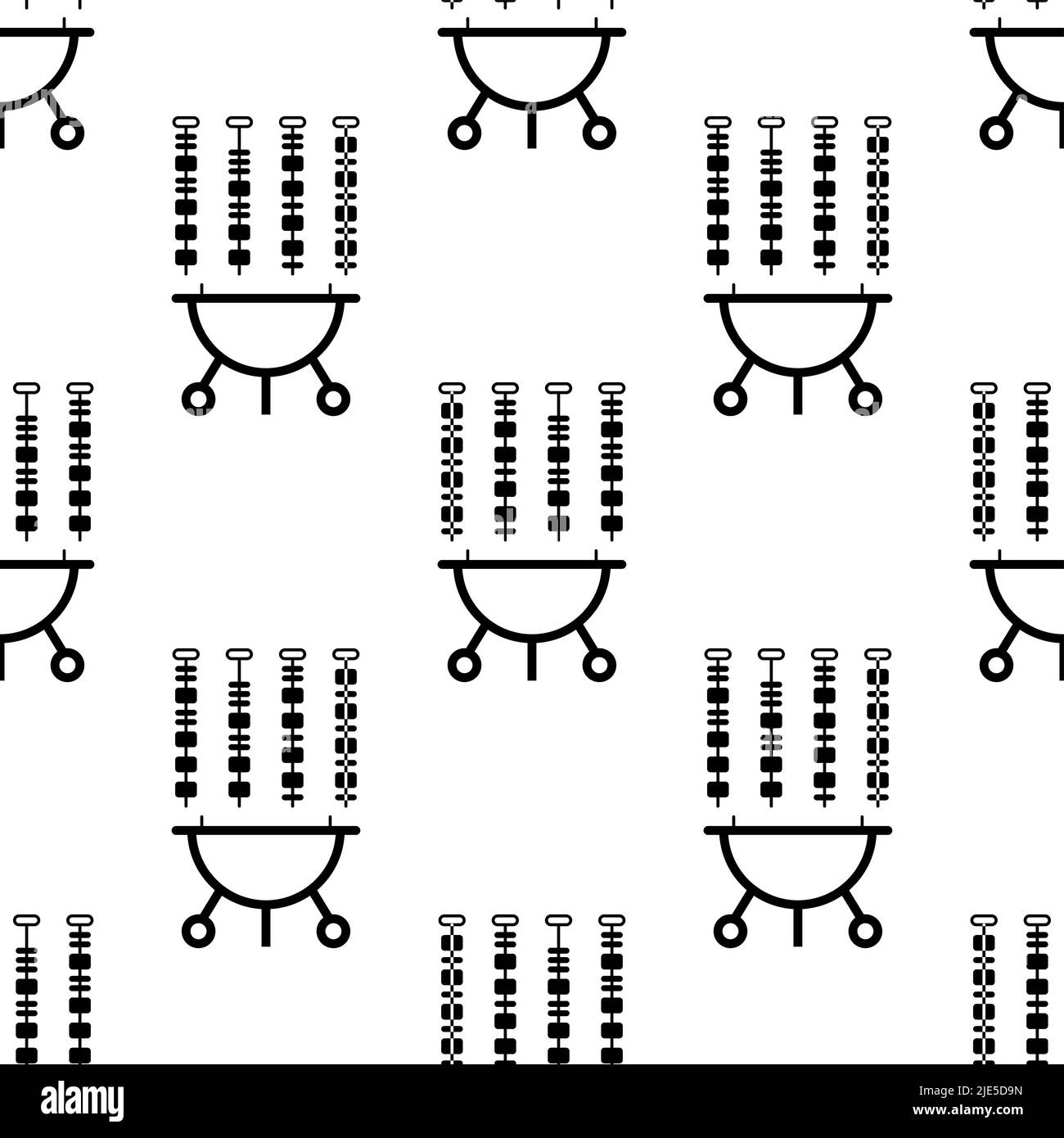 Barbecue Icon, Food Grill Seamless Pattern Vector Art Illustration ...