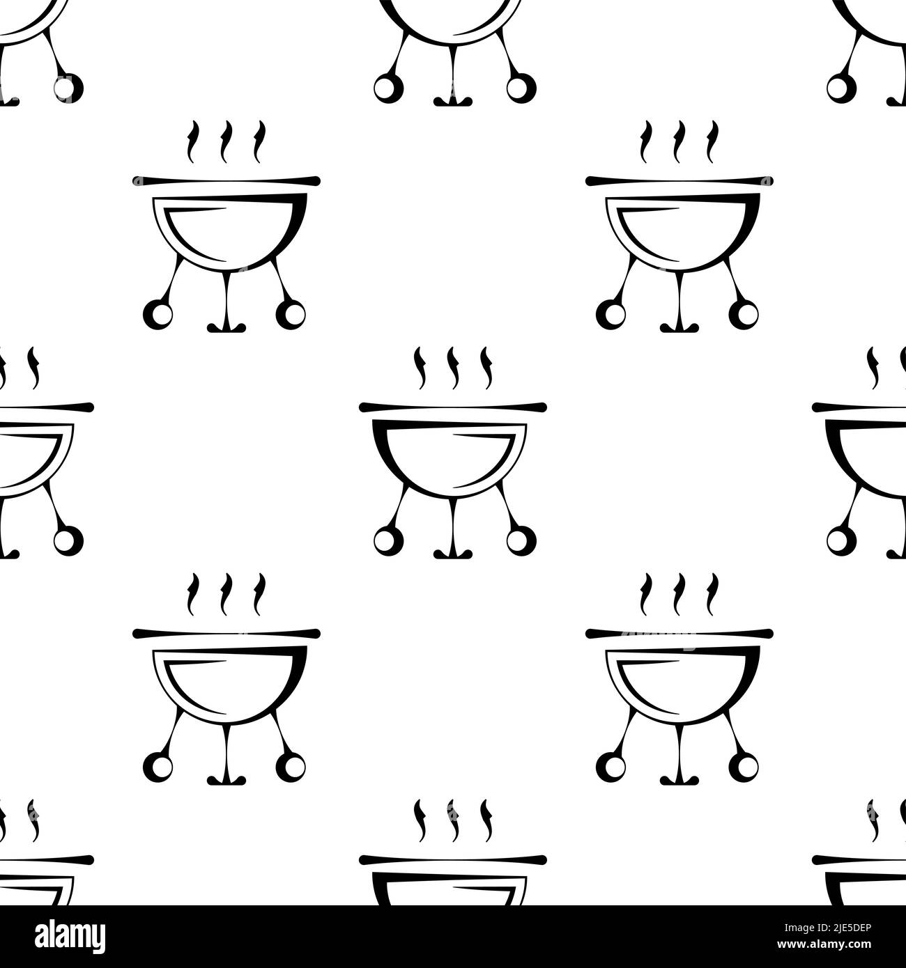 Barbecue Icon, Food Grill Seamless Pattern Vector Art Illustration ...