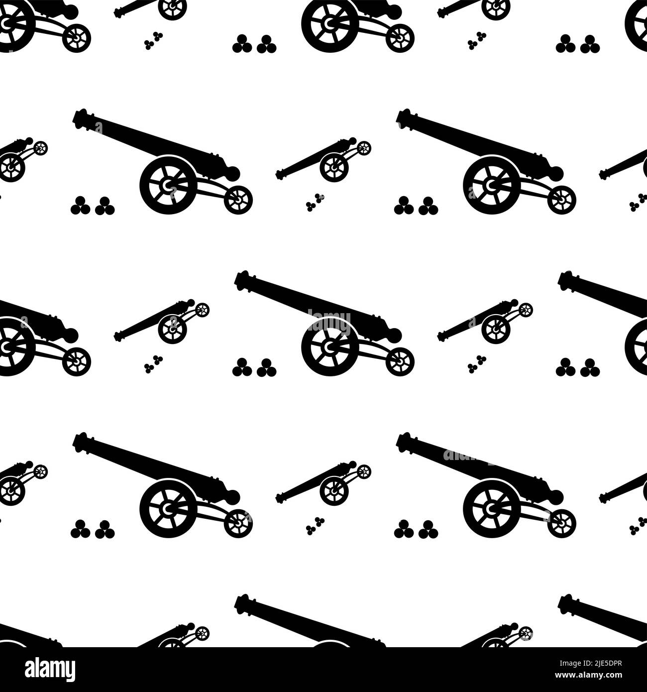 Cannon Icon Seamless Pattern, Weapon Icon, Old Style Vector Art ...